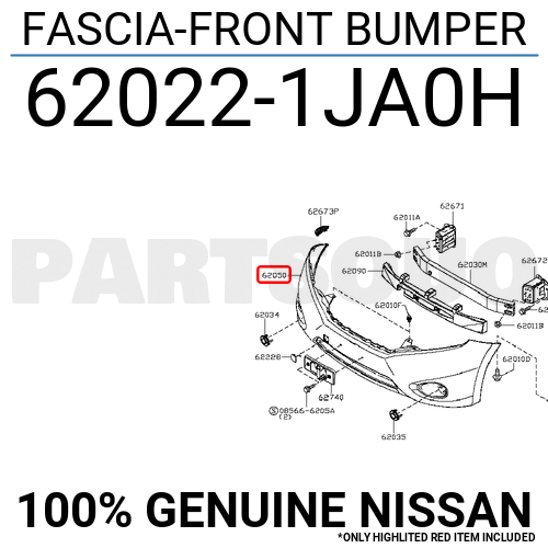 620221JA0H Genuine Nissan FASCIA-FRONT BUMPER 62022-1JA0H | eBay