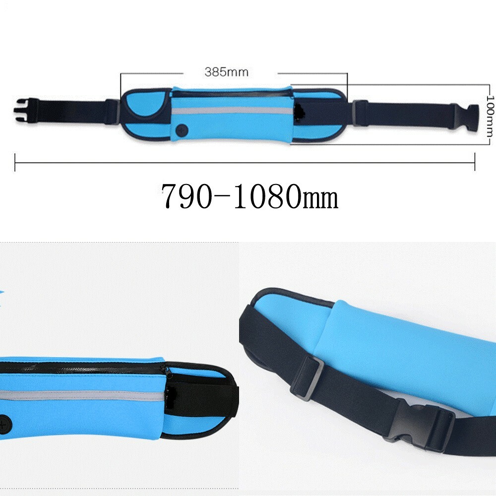 Waterproof Sport Runner Waist Bum Bag Running Jogging Belt Pouch Zip ...