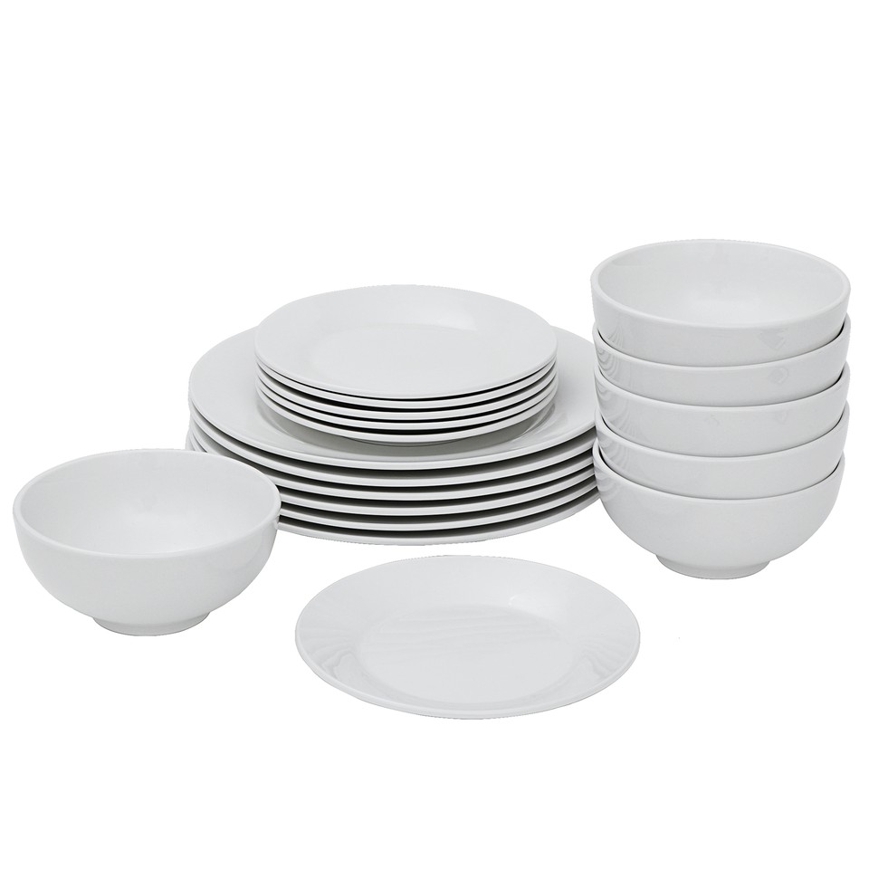 Dinnerware Set 18 Piece Plates Kitchen Dishes Dinner Bowls 6 Service | eBay