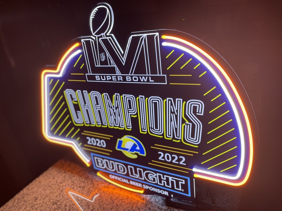Los Angeles Rams 3ft x 2ft Champions, LED Neon Sign, Man Cave, Sports ...