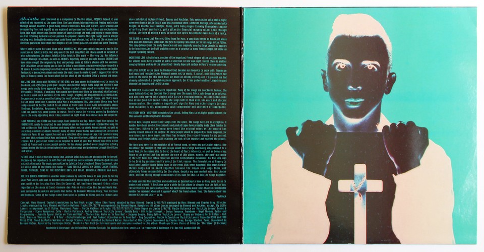 MARC ALMOND Absinthe - The French Album LP 1993 1st Some Bizarre UK ...