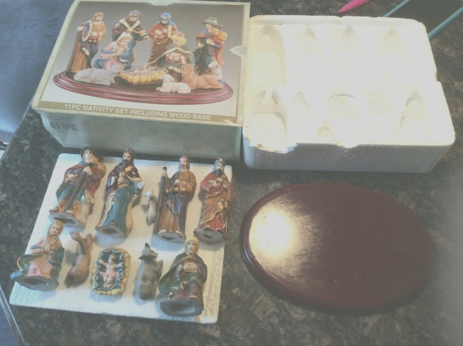 Vintage 11 pc. Nativity Set World Bazaars Inc with Base and Box | eBay