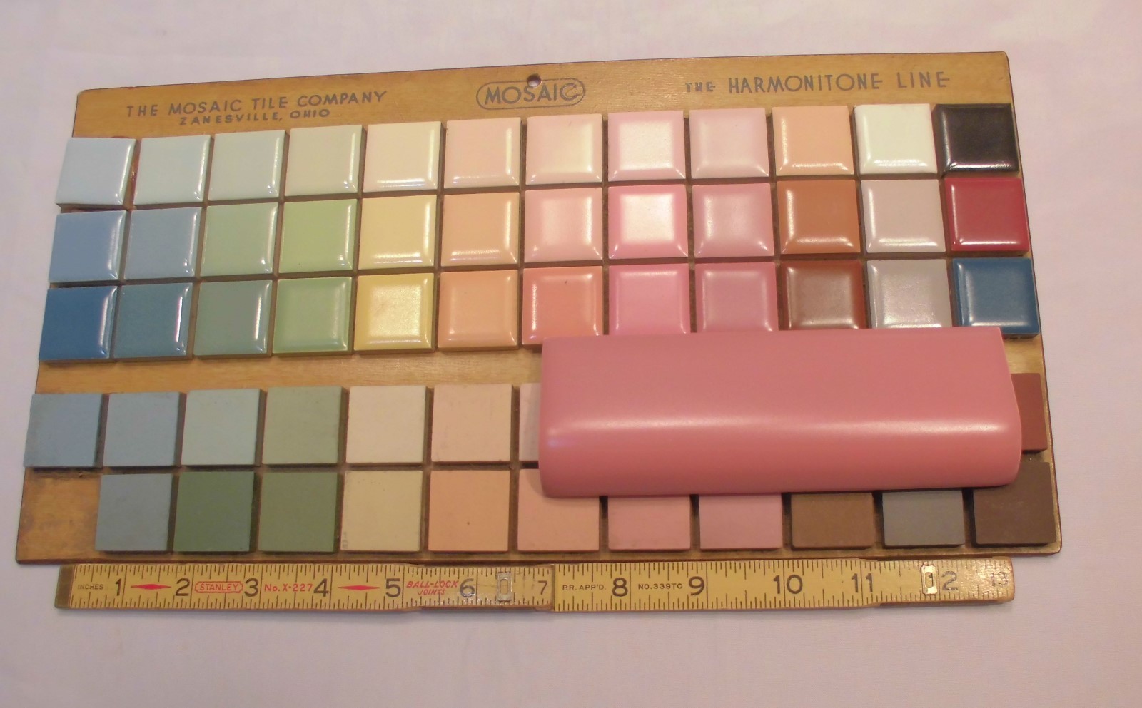 6 pcs. *Dark Lilac* Ceramic Radius bullnose Cap Tiles by The Mosaic Co ...