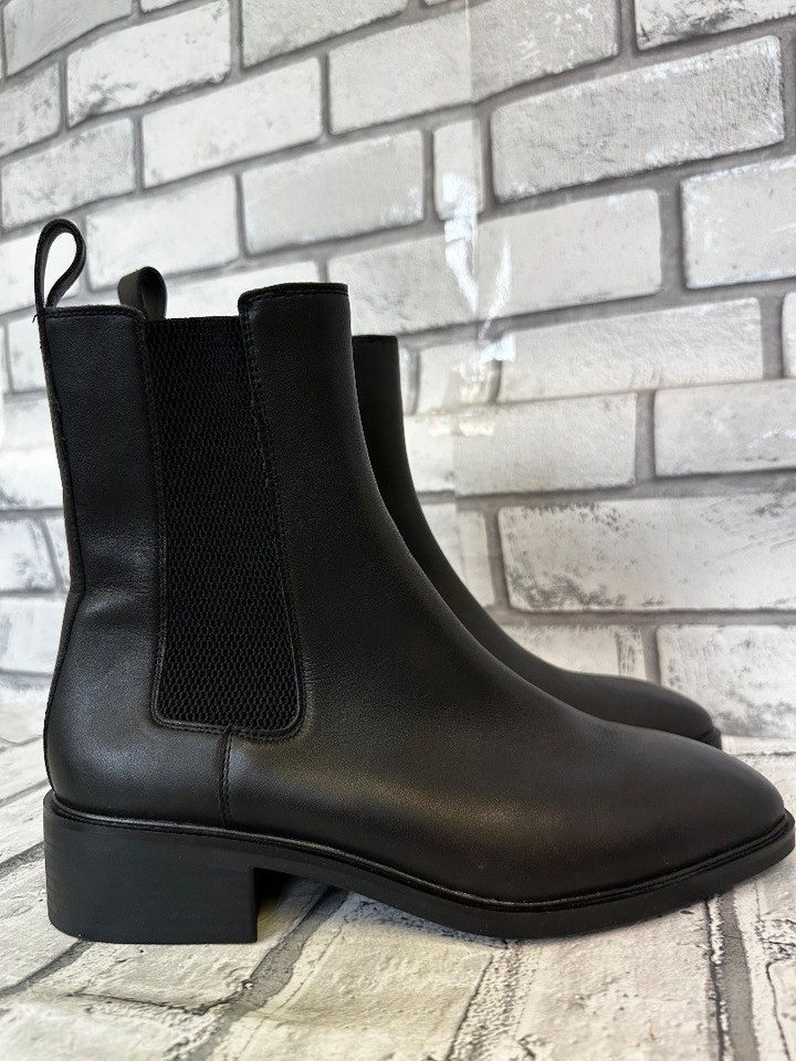 M&S BNWOT Women’s Chelsea Chisel Toe Ankle Boots Black Leather Size 6 ...