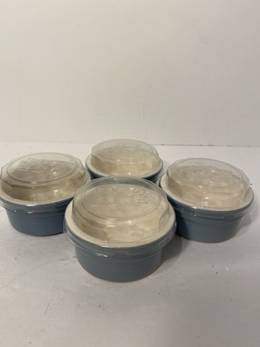 Set 4 Pots & Co Cermer Ramekins w/ LIDS Blue Oven/Freezer Small | eBay