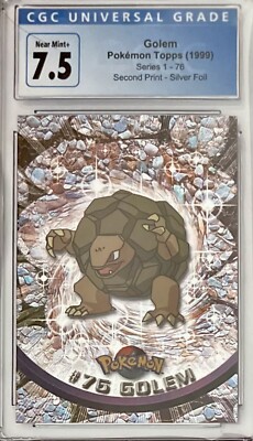 Golem 1999 Topps Pokemon Silver Foil - Second Print #76 - Graded CGC 7. ...