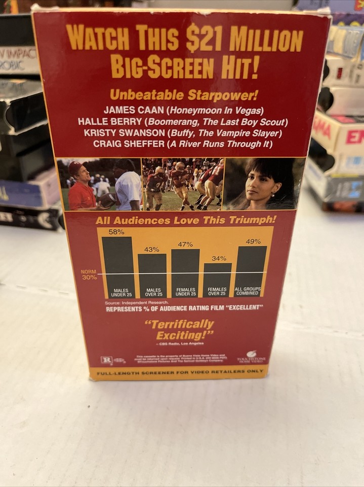 The Program ~ 1993 VHS SCREENER Movie TESTED Football Drama James Caan ...