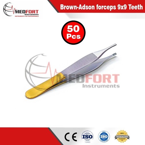 (Set of 50) Adson Brown Forceps 9X9 Teeth 12cm Surgical instruments ...