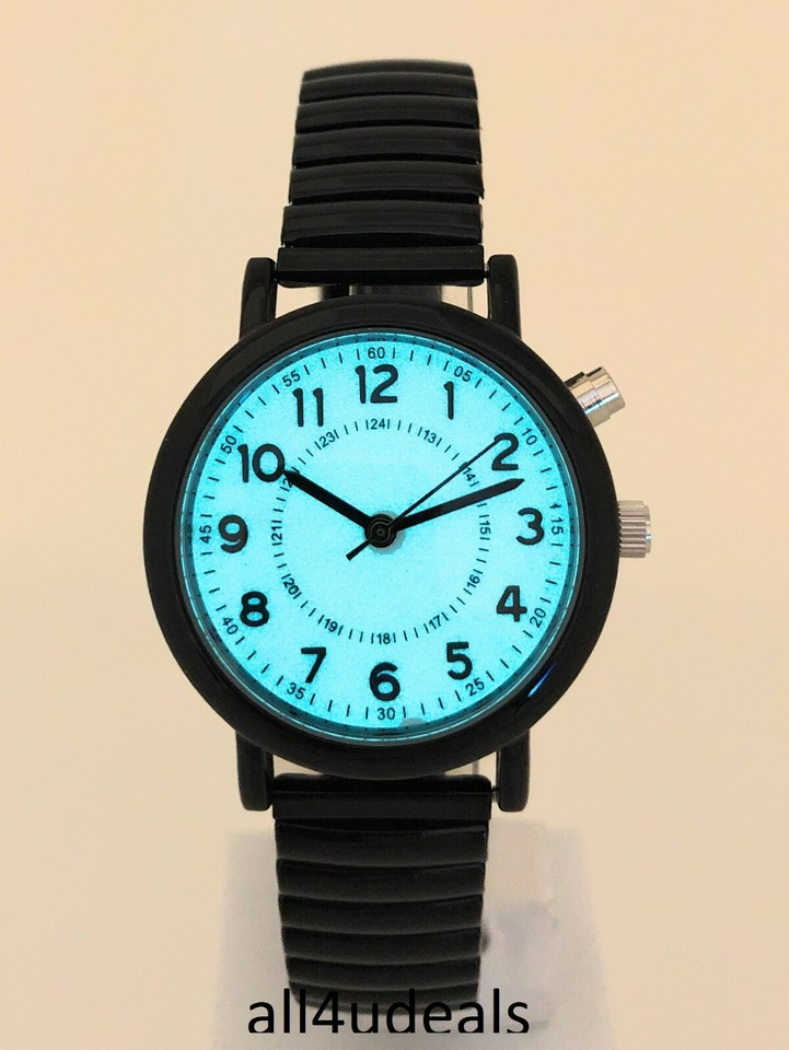 Mens Ladies 32mm Light Up Night Light Stretch Elastic Band Fashion ...