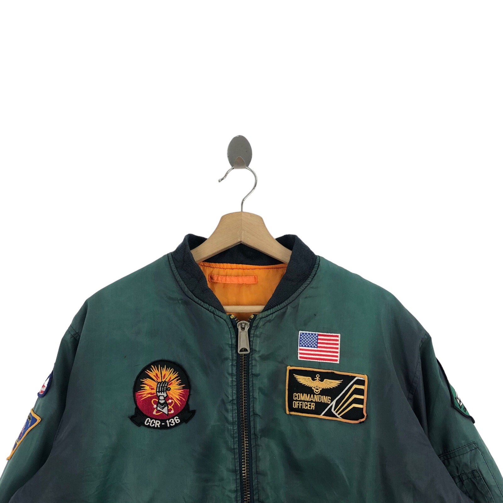 Vtg USS HORNET CCR136 Commanding Officer Bomber Jacket - Gem