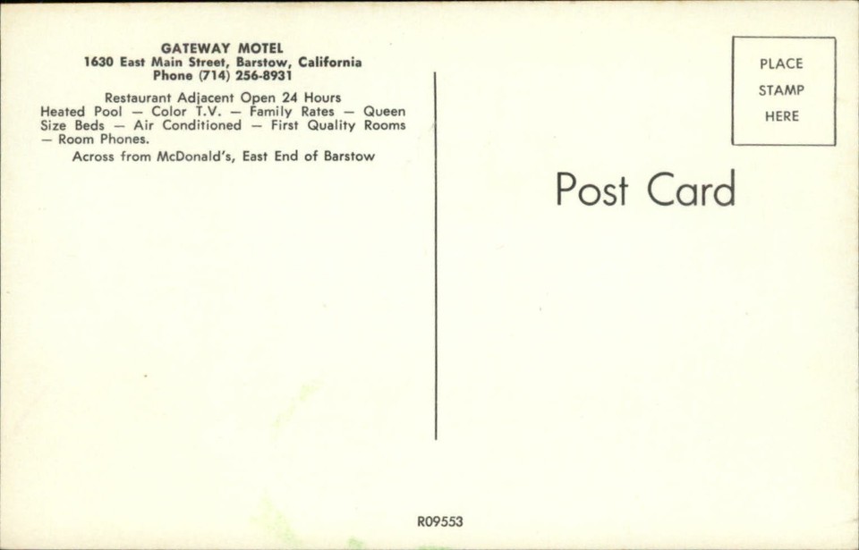 Gateway Motel Barstow California vintage postcard r511 | eBay