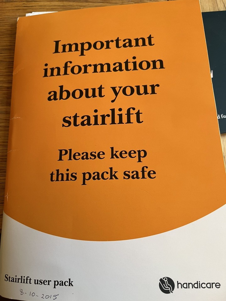 Handicare 950 Plus Stairlift BUYER TO UNINSTALL ON COLLECTION See ...