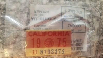 1975 California License Plate Validation Sticker, Unused, Original DMV ...
