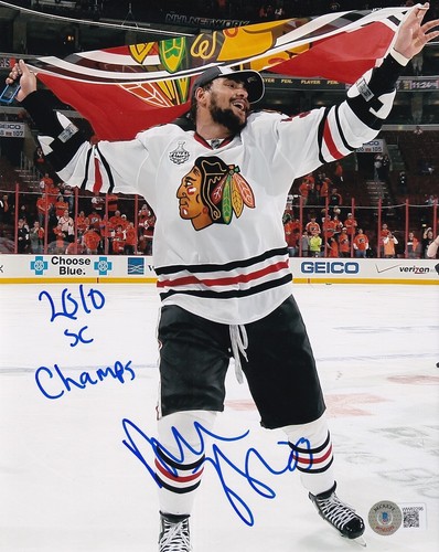 BECKETT DUSTIN BYFUGLIEN SIGNED "2010 SC CHAMPS" 8X10 CHICAGO ...