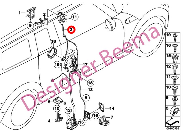 MINI Clubman R55 Rear Left Door Lock 51227167491 Genuine for sale ...