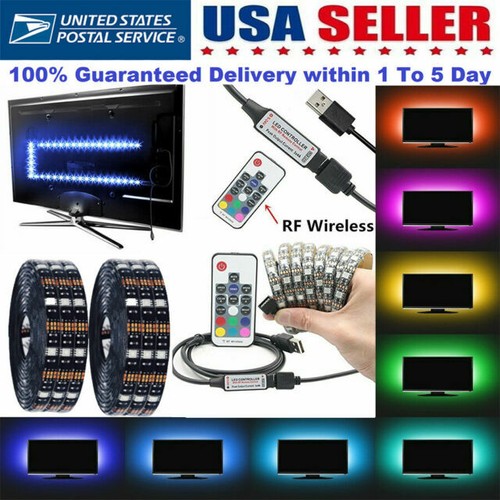 5V USB LED Strip Lights TV Back Light 5050 RGB Colour Changing with ...