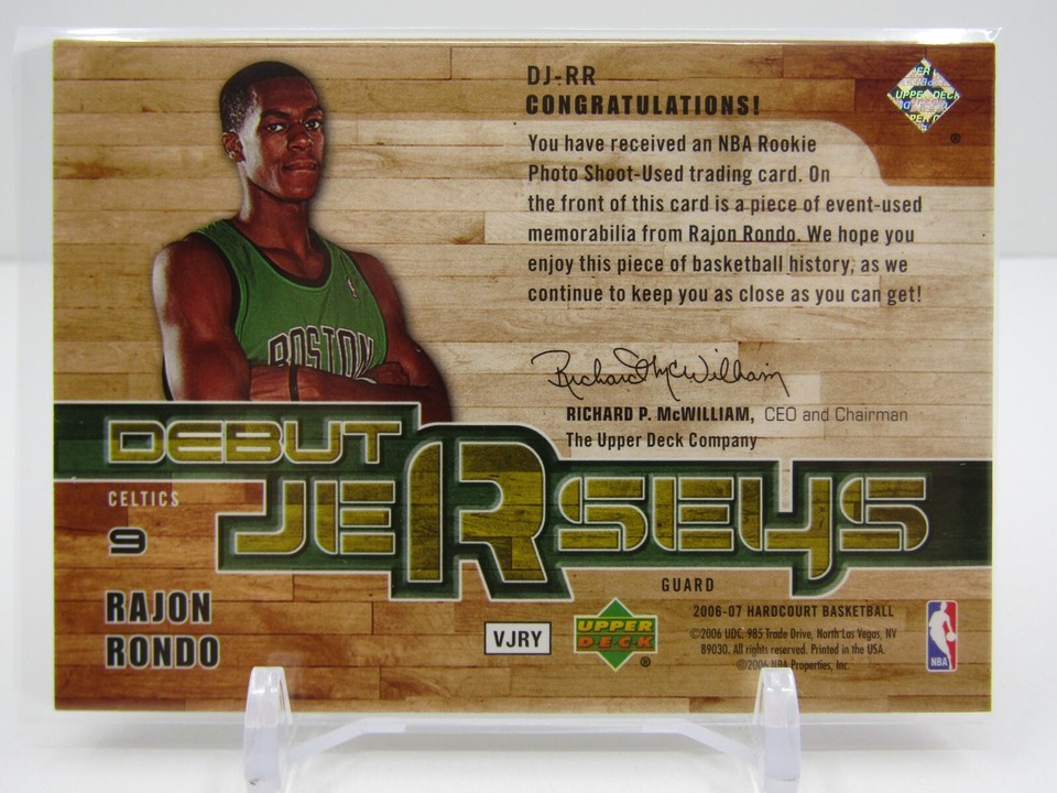 RAJON RONDO 2006-07 UD HARDCOURT DEBUT JERSEYS ROOKIE RC PATCH #079/199 ...