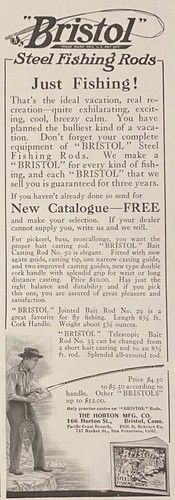 1914 BRISTOL STEEL FISHING RODS New Catalogue-Free Horton Mfg. Conn Vtg ...