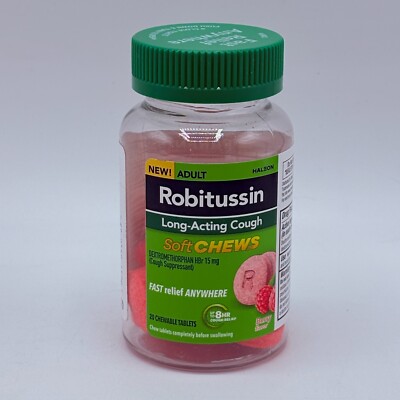 Robitussin Soft Chews, Long-Acting Cough Relief Cold Medicine, Berry ...