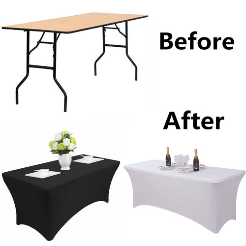 4/6/8FT Tablecloths Stretch Spandex Markets Wedding Party Table Cloth ...