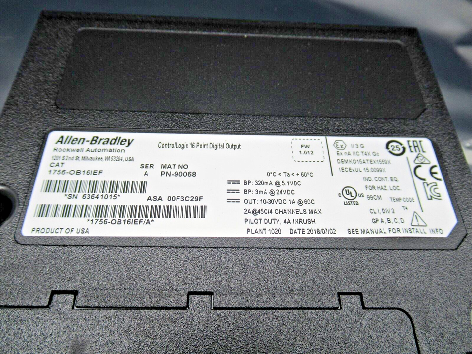 Allen-Bradley 1756-OB16IEF SER A ControlLogix 16 Point Digital Output ...