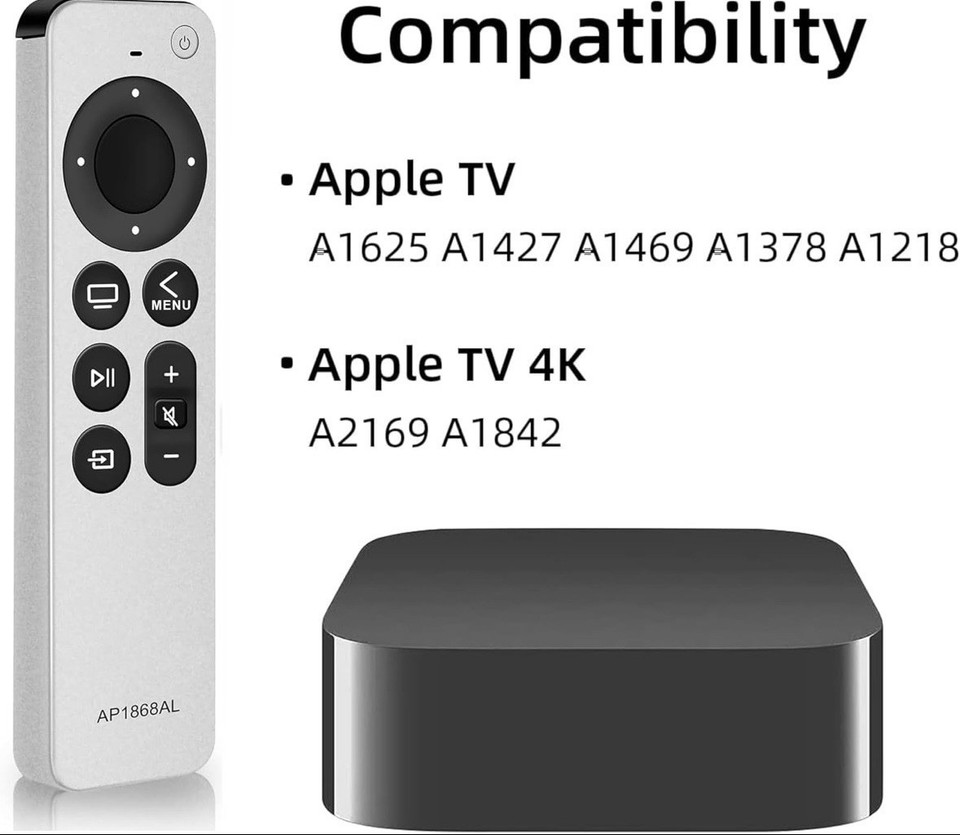 Replacement Remote Control for All Apple TV 4K/ Gen 1 2 3 4/ HD ...