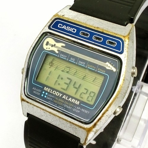 Casio Quartz M-321 Melody Alarm Guitar 82 Vintage Men’s Watch ...