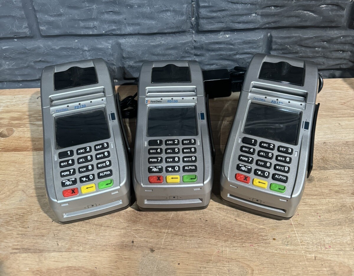 First Data FD130 Credit Card Machines Lot Of 3 POWER ON AS IS | eBay
