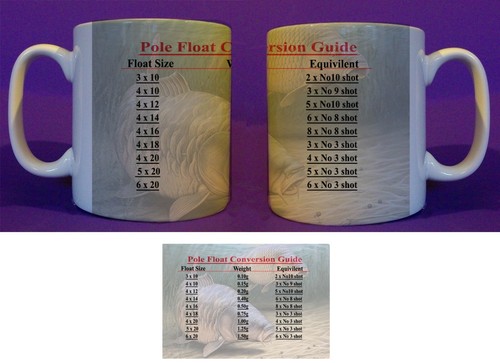 Fishermans pole float weight conversion chart on a mug | eBay