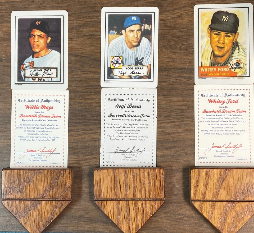 Baseball's Dream Team Porcelain Baseball Card Collection w/ Shelf ...