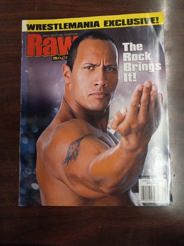 MINT WWF RAW Magazine November 2001 The Rock Dwayne Divas Poster WWE ...