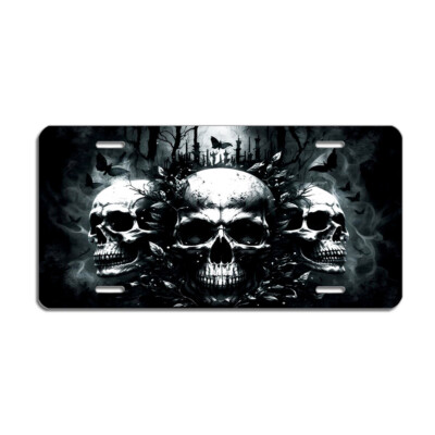 Ghost Skull in The Fog License Plate - Spooky Personalized Car Tag ...