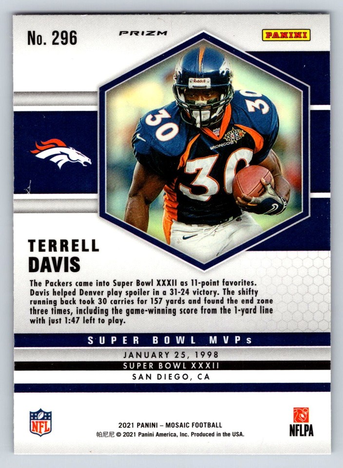2021 Panini Mosaic #296 Terrell Davis Broncos Prizm Camo Pink | eBay