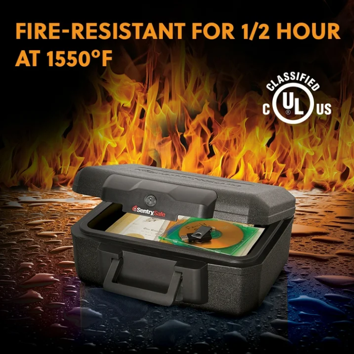 1200 Fire-Resistant Box Safe with Key Lock 0.18 Cu. ft., Black | eBay