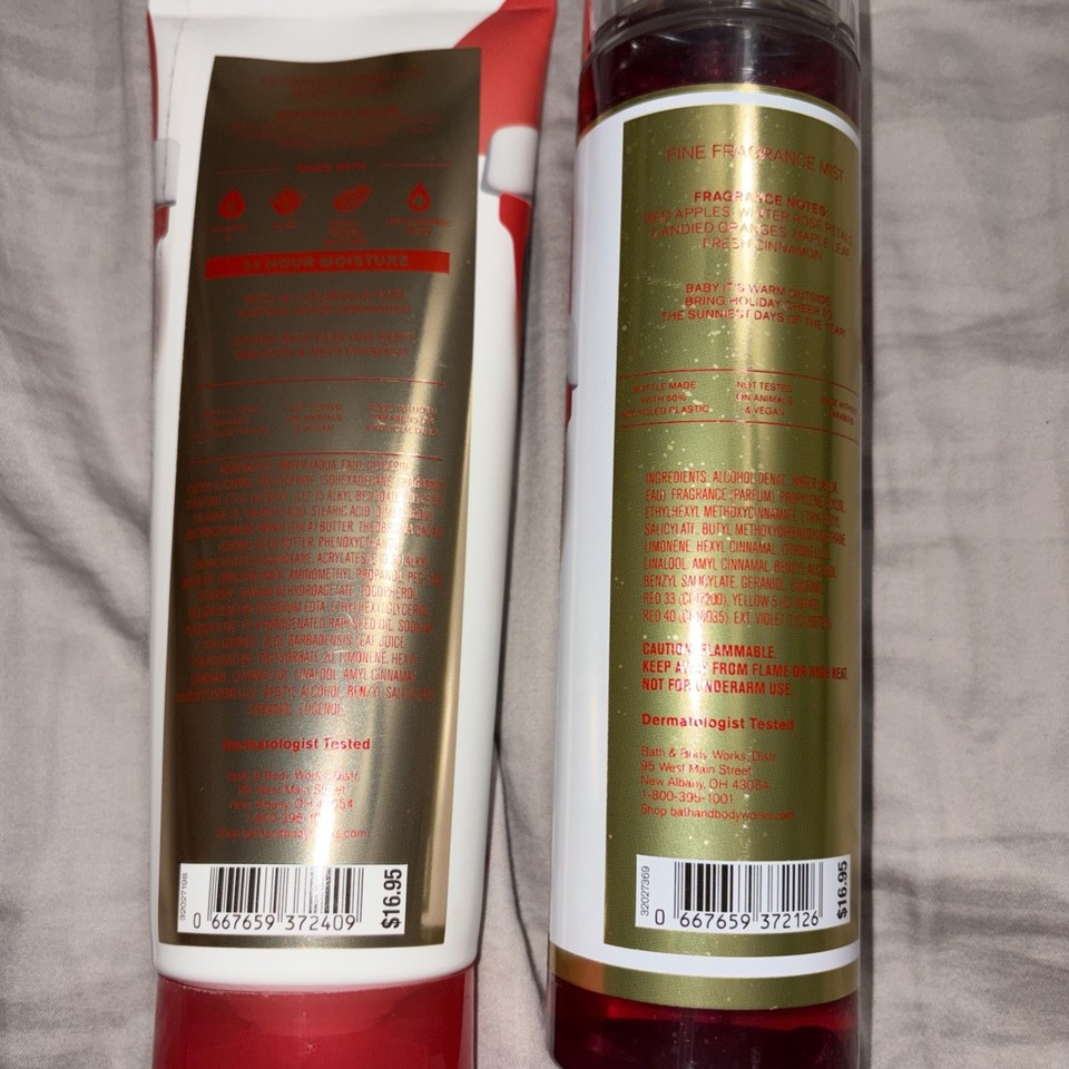 Bath & Body Works Winter Candy Apple Lot Fragrance Mist Body Cream Set ...