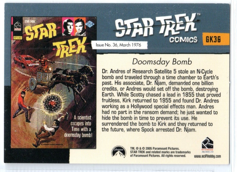 STAR TREK TOS ART & IMAGES GK36 COMIC BOOK ART INSERT KIRK SPOCK | eBay