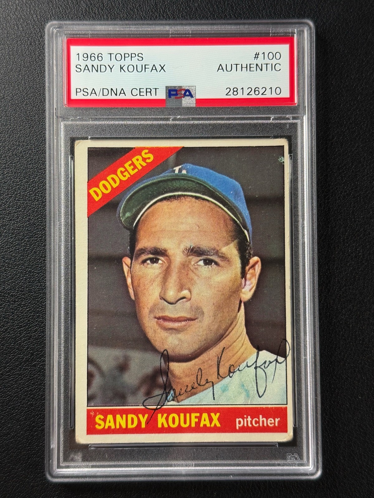 SANDY KOUFAX PSA AUTHENTIC 1966 TOPPS BASEBALL #100 AUTOGRAPH DNA AUTO ...