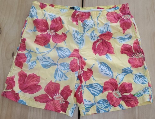 Vintage Ralph Lauren Polo Sport swim trunks shorts Medium Yellow floral ...