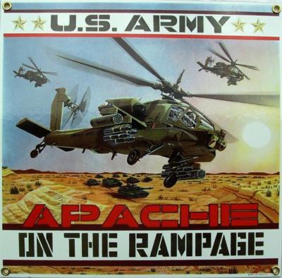 US Army Apache on the Rampage United States Armed Forces Porcelain Sign ...