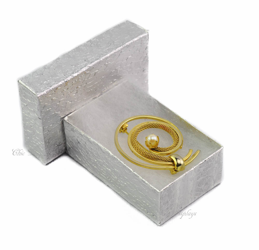 Silver Cotton Filled Gift Boxes Silver Jewelry Gift Box Jewelry 20~50 ...