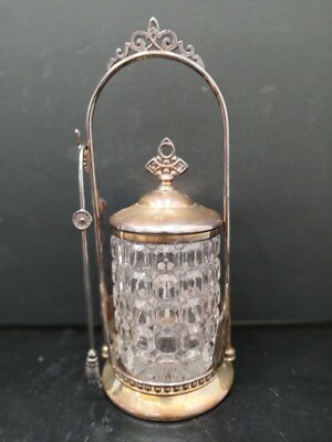 Antique Hartford Pickle Castor Set - Clear EAPG Insert with Tongs ...