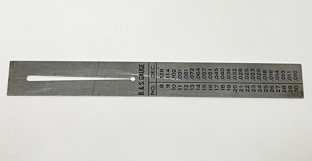 Dunlap No. 3967 Wire Gauge • American B & S Stainless 6" Ruler 32nd ...