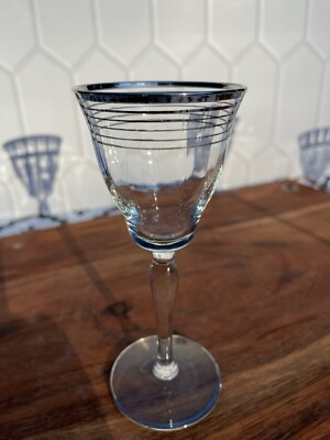 Luxury Silver-Trimmed Small Brandy Glasses Antique Stemware Vintage Set ...