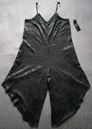 NWT MSK Floral Jumpsuit Women's Large Black Strappy Romper | eBay