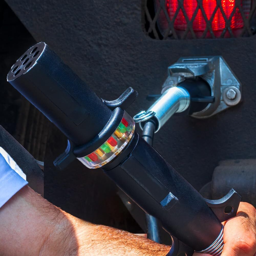 Circuit Tester for Male & Female 7-Way Round Pin Tractor-Trailer Plugs ...