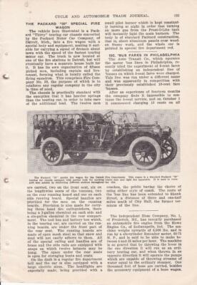 Original 1908 Packard 30 Fire Truck Article & Photo/Detroit Fire Dept ...