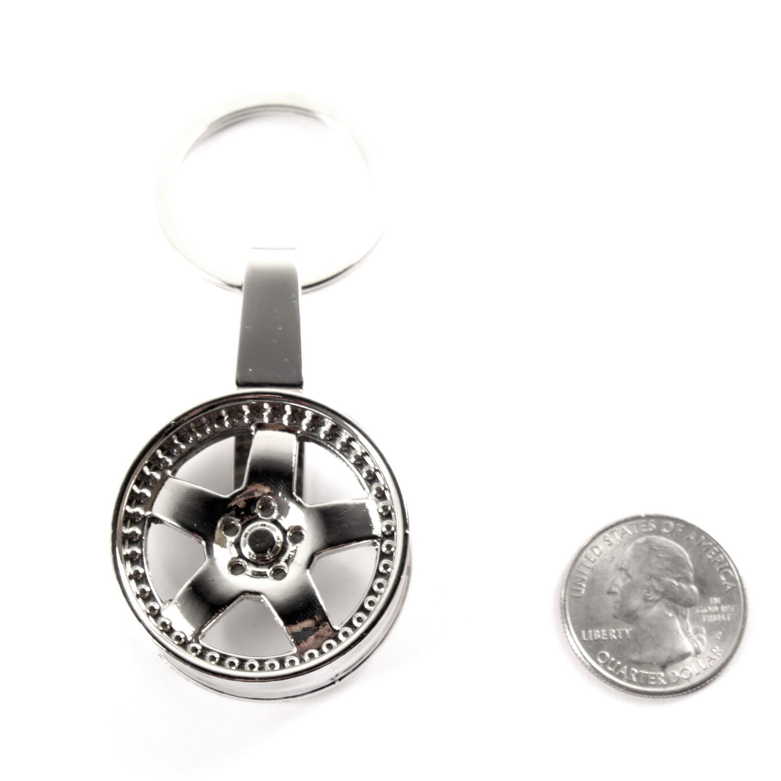 BMW PORSCHE FORD TURBO SILVER RIM WHEEL METAL KEYCHAIN AUTO KEY CHAIN ...