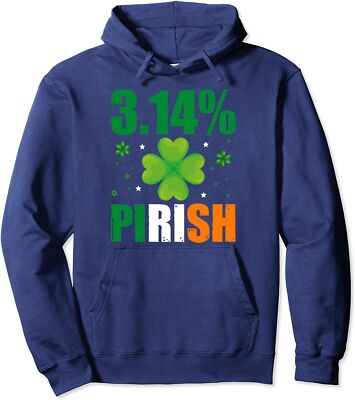 3.14% Pirish Funny St Patrick's Math Geek Irish Math Unisex Hooded ...