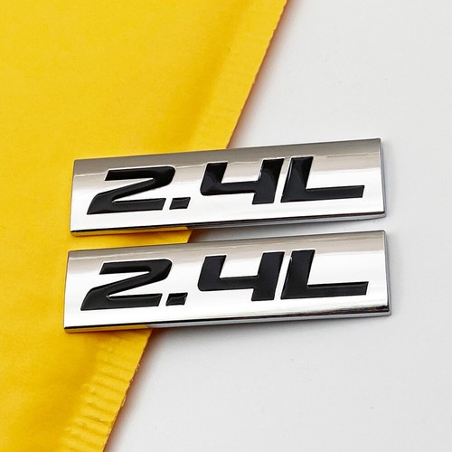 2x Chrome Black Metal 2.4L Logo Emblem Engine Fender Trunk Badge Sport ...