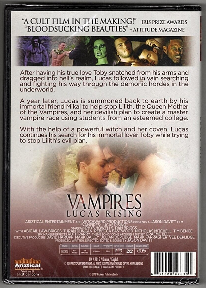 Vampires: Lucas Rising (DVD, 2016, Gay Interest) Rhys Howells, Dan ...